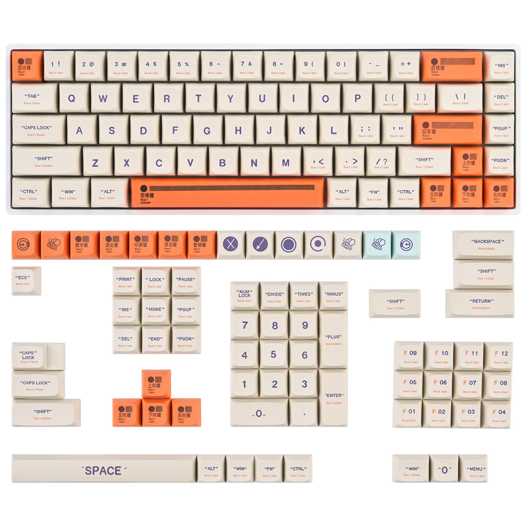 Mua Taeeiancd 144 Keys Custom Gaming Keycaps PBT Dye-Sublimation XDA ...