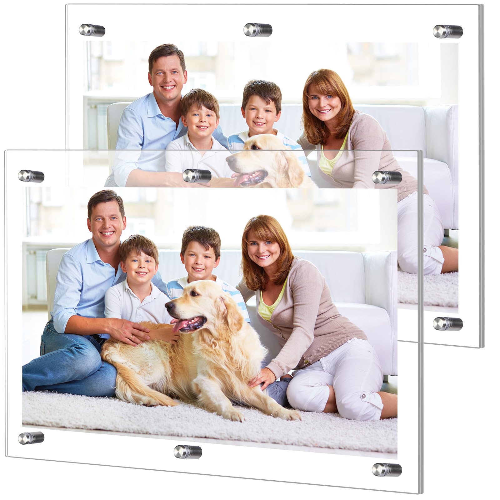 DoubleFill 2 Pack Extra Large Frameless Floating Acrylic Frame Wall ...