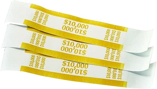 MMF Industries Currency Straps for Hundreds, 10000 Dollar Capacity, 1. ...