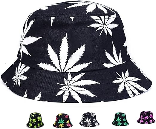 Bucket Hat Cap Marijuana Weed Leaf Cannabis - Foldable Snapback Men ...