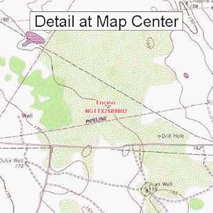 Amazon.com : USGS Topographic Quadrangle Map - Encino, Texas (Folded ...
