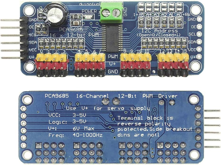 WayinTop PCA9685 PWM Servo Motor Driver Module 16 Channel 12 Bit I2C Interface for Arduino Robot ...
