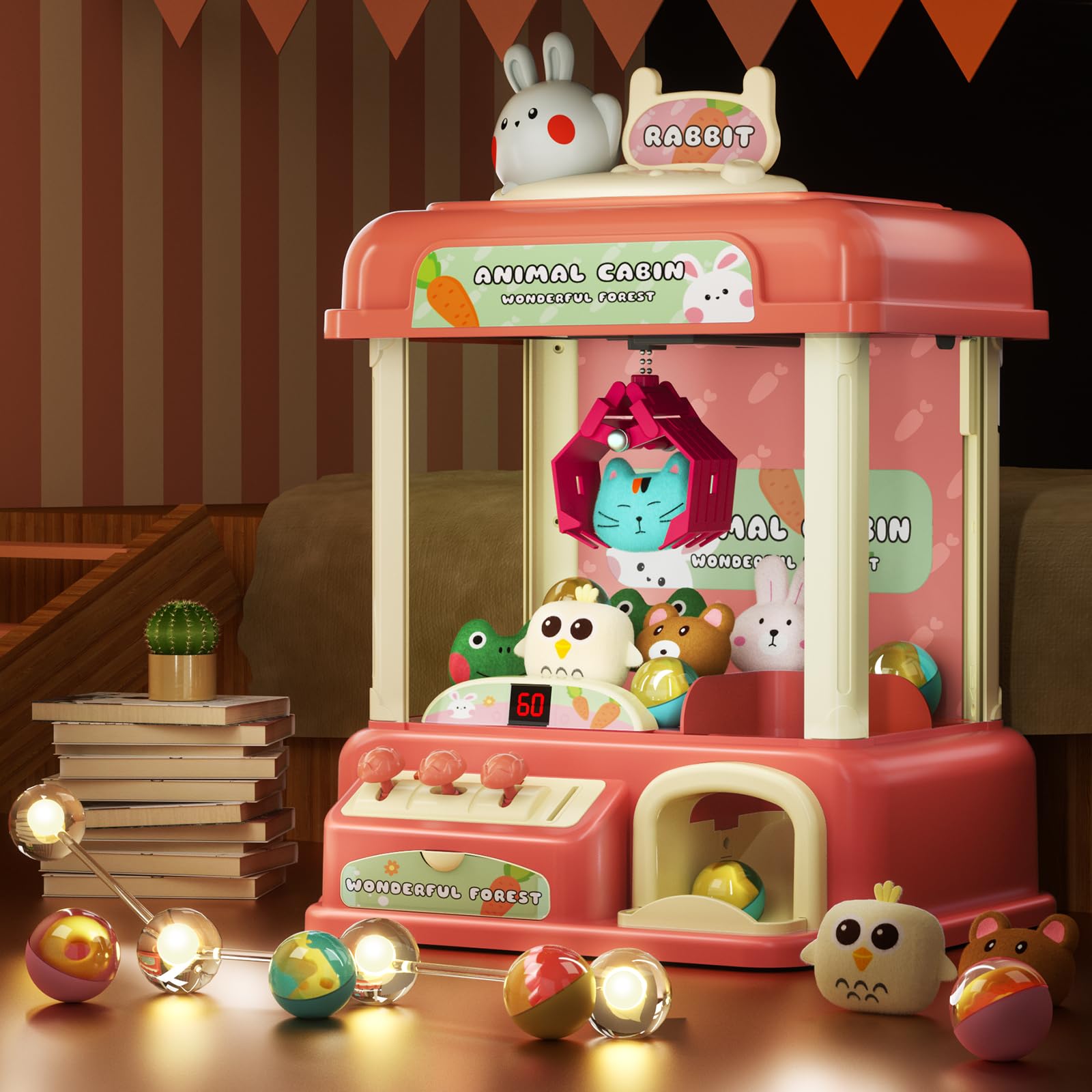 DOLIVE Claw Machine for Kids, Electronic Arcade Game Machine with Music ...