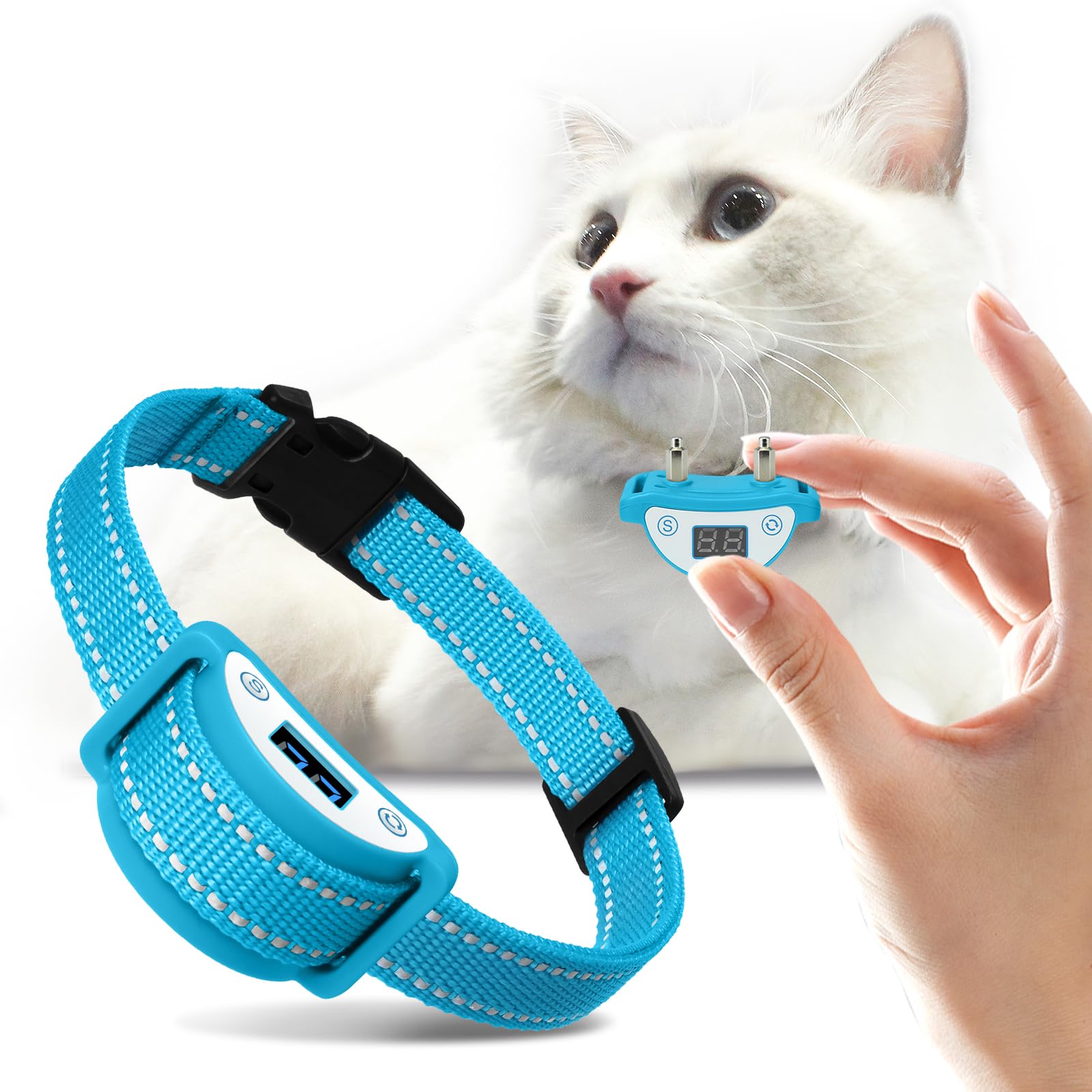 PaiPaitek Cat Shock Collar, Beep, Vibration and Shock 3 Modes to Auto ...
