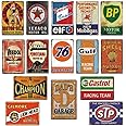 Amazon.com: 15 Pieces Old Gas Oil Retro Signs,Decorative Vintage Tin ...