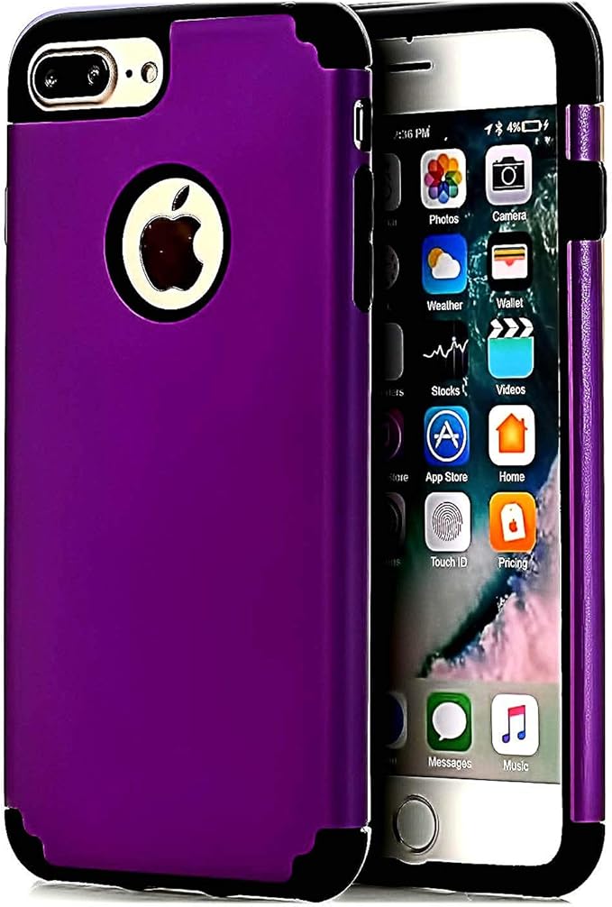 Amazon.com: CaseHQ Purple+Black Extreme Heavy Duty case for iPhone 7 ...