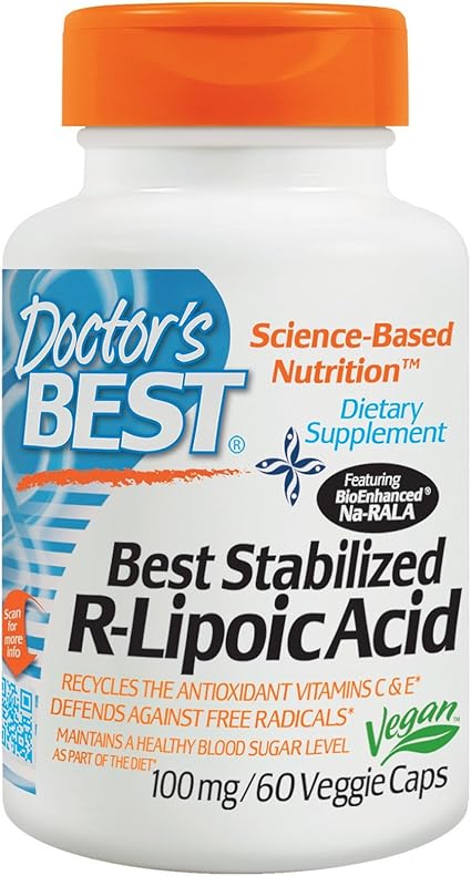 Amazon.com: Doctor's Best Best Stabilized R-Lipoic Acid BioEnhanced Na ...