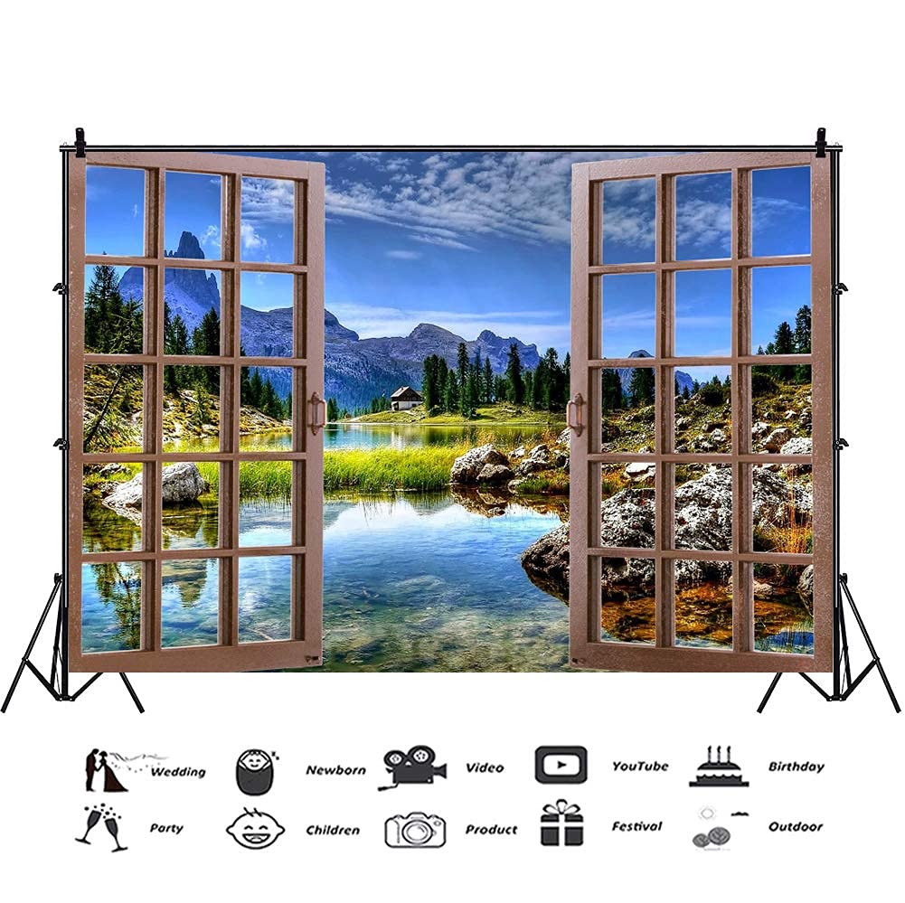 CSFOTO 10x7ft Window Landscape Backdrop Tropical Scenery Backdrop Ocean ...