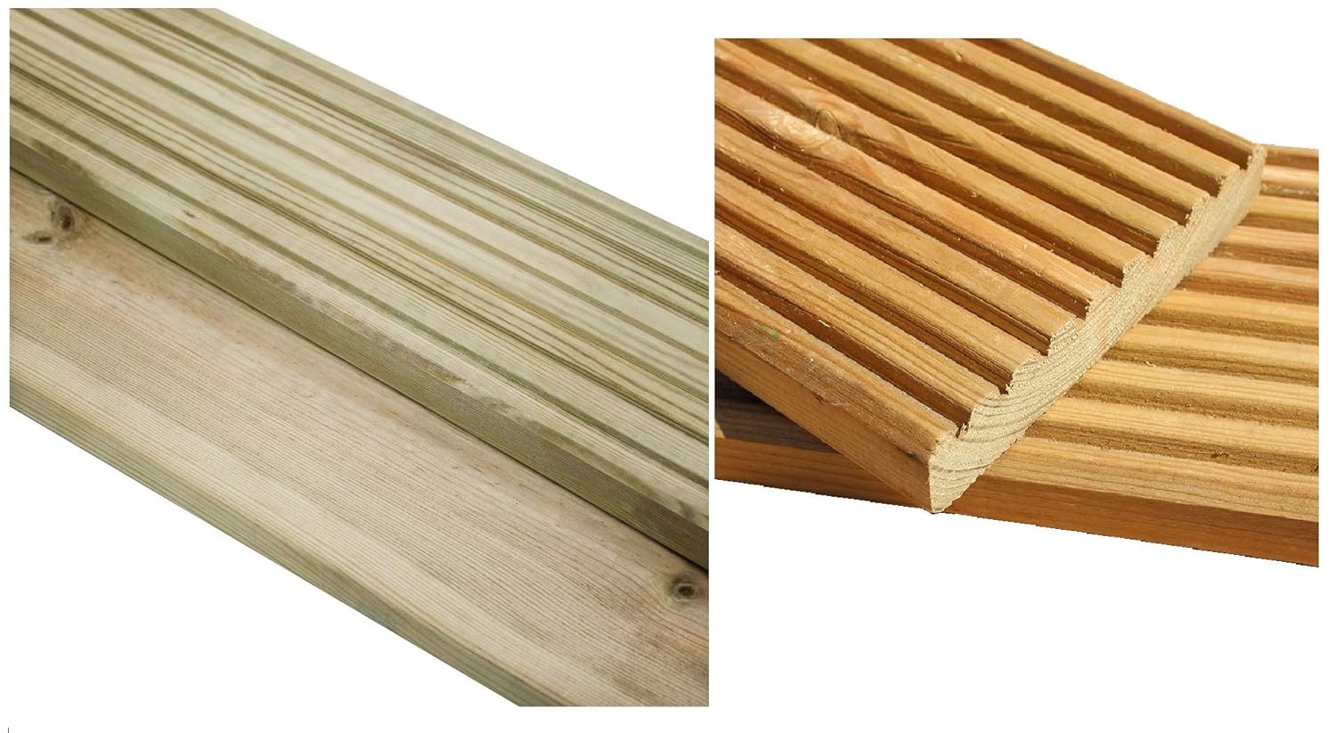 10 x Treated Timber Decking Boards A Grade quality 26mm Thick x 120mm ...