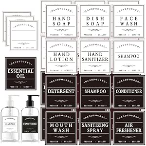 Amazon.com: Amzlabel Black and White Soap Dispenser Label, Waterproof ...