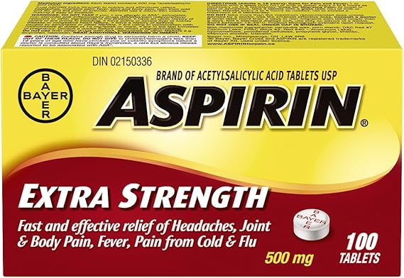Bayer Aspirin Extra Strength Tablet, 500 mg: Amazon.ca: Health ...