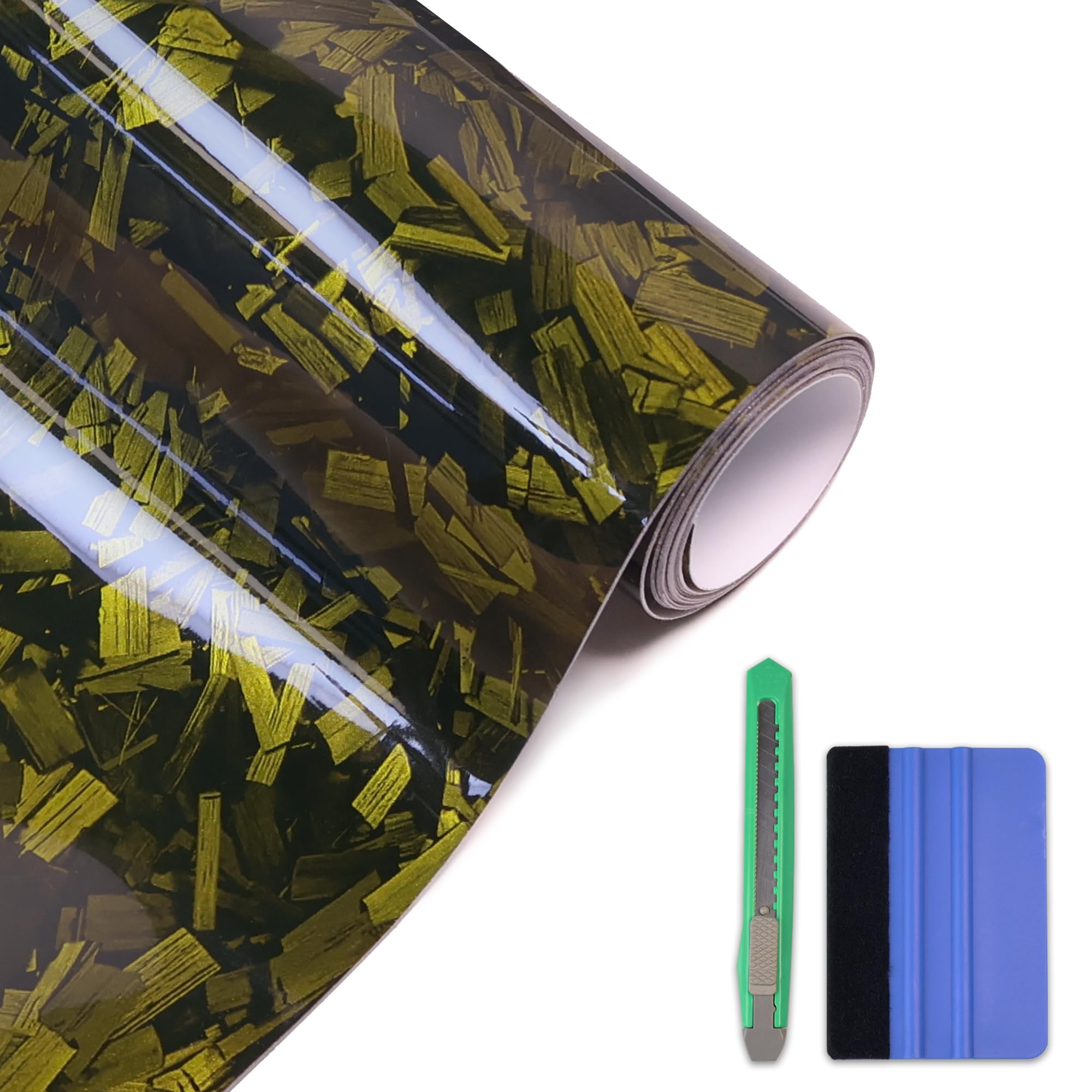 Gloss Forged Carbon Fiber Vinyl Wrap, Car Vinyl Wrap Decal Sticker Film ...