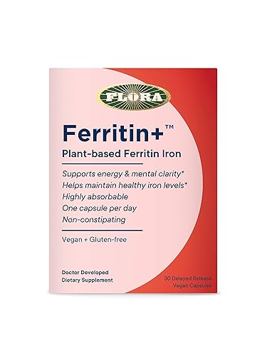 Flora Ferritin+ Delayed-Release Iron Supplement - Plant-Based Iron ...
