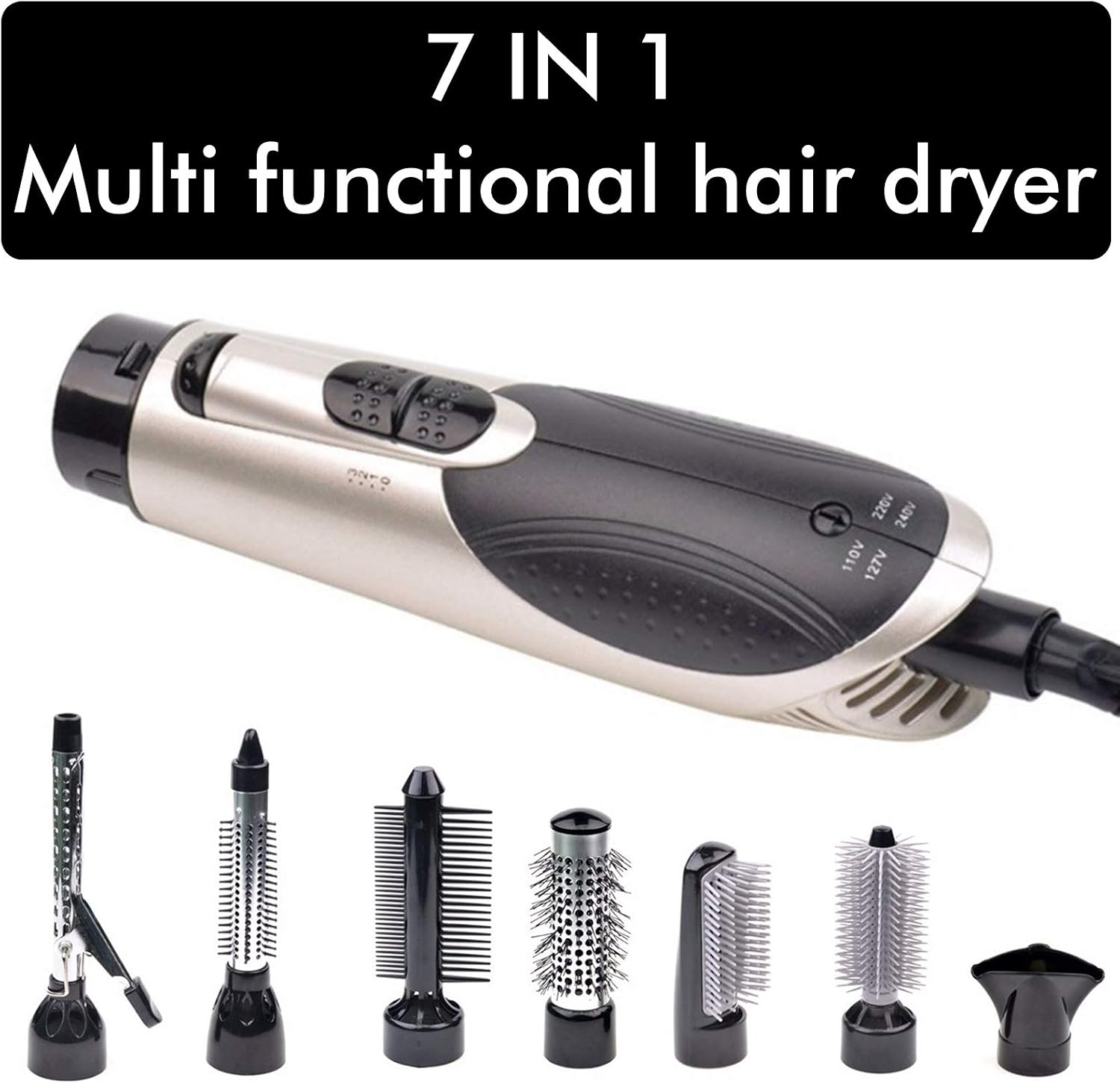 7 in 1 Hair Dryer Brush Set and Volumizer, Detachable Hair Dryer Styler ...