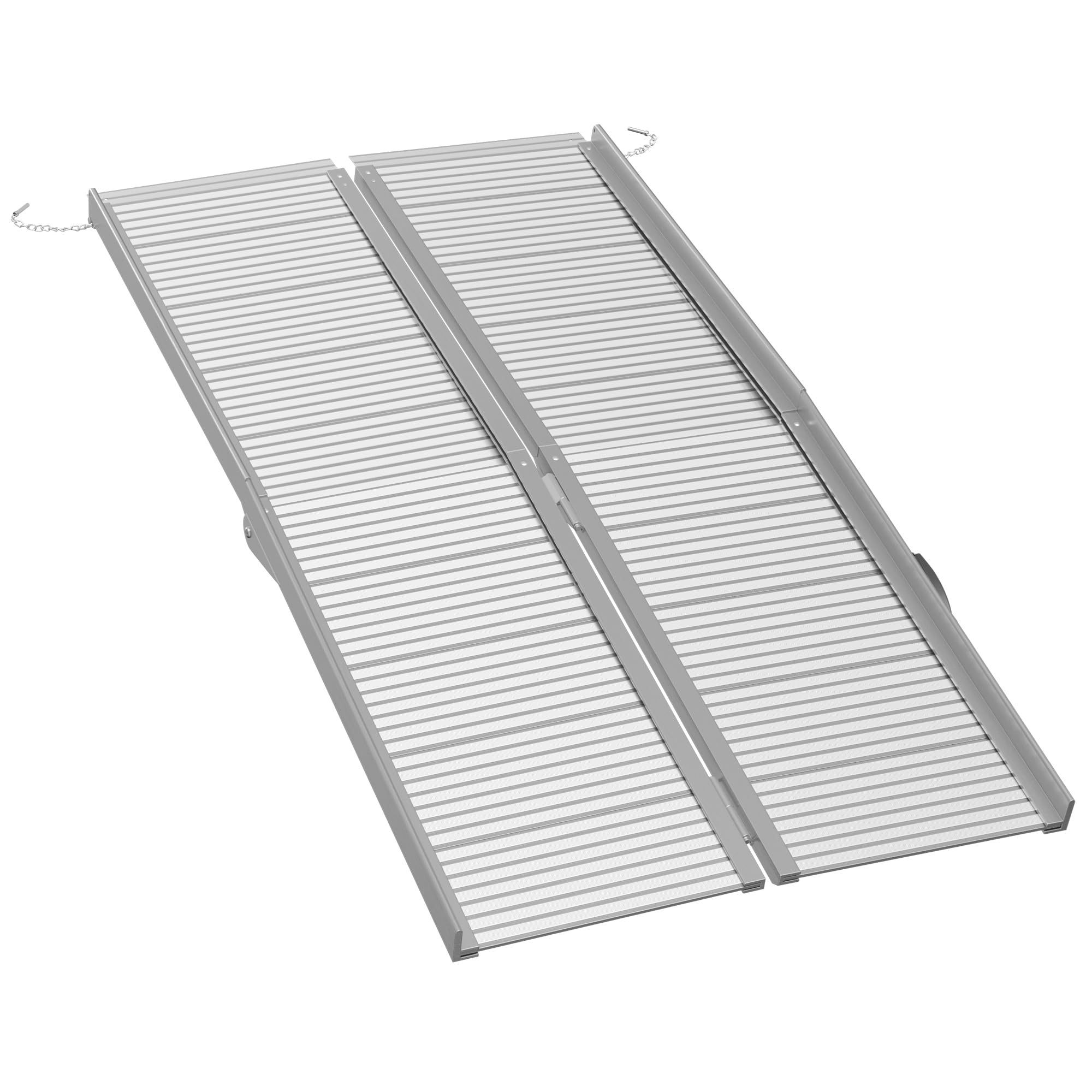 HOMCOM Wheelchair Ramp 5FT, Foldable Aluminum Threshold Ramp with Non ...