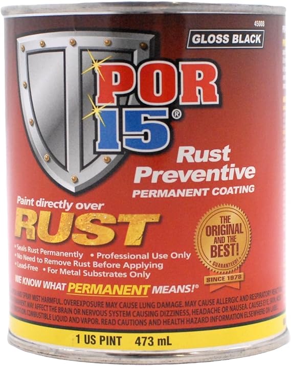 por 15 POR15 Rust Preventative Paint 473ml (Gloss Black): Amazon.co.uk ...