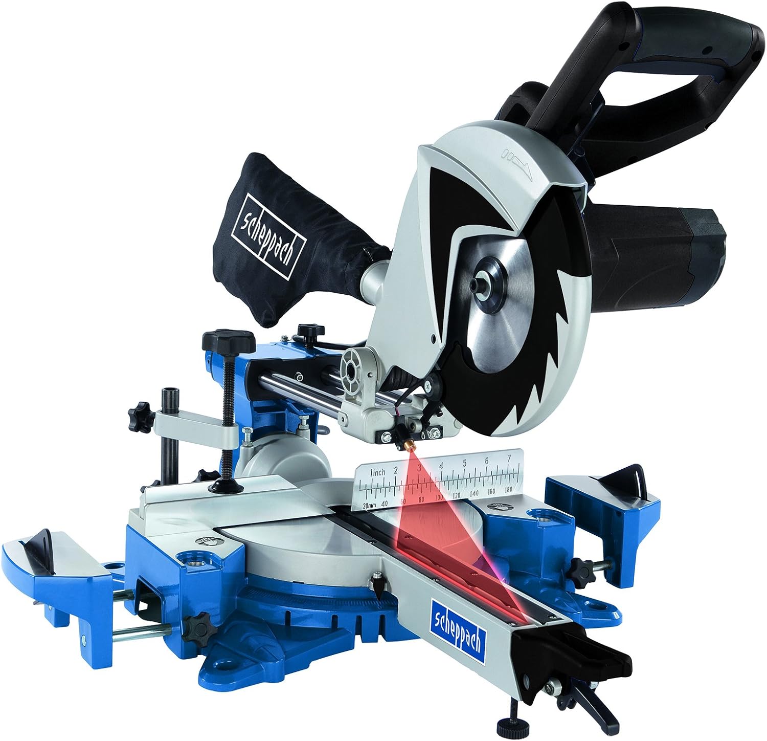 Scheppach HM80MP 2 Speed Multi-App Sliding Mitre Saw, 240 V, Silver ...