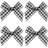 Amazon.com: VIVIQUEN 50pcs Mini Gingham Ribbon Bows Checkered Ribbon Flowers Plaid Ribbon Bow ...