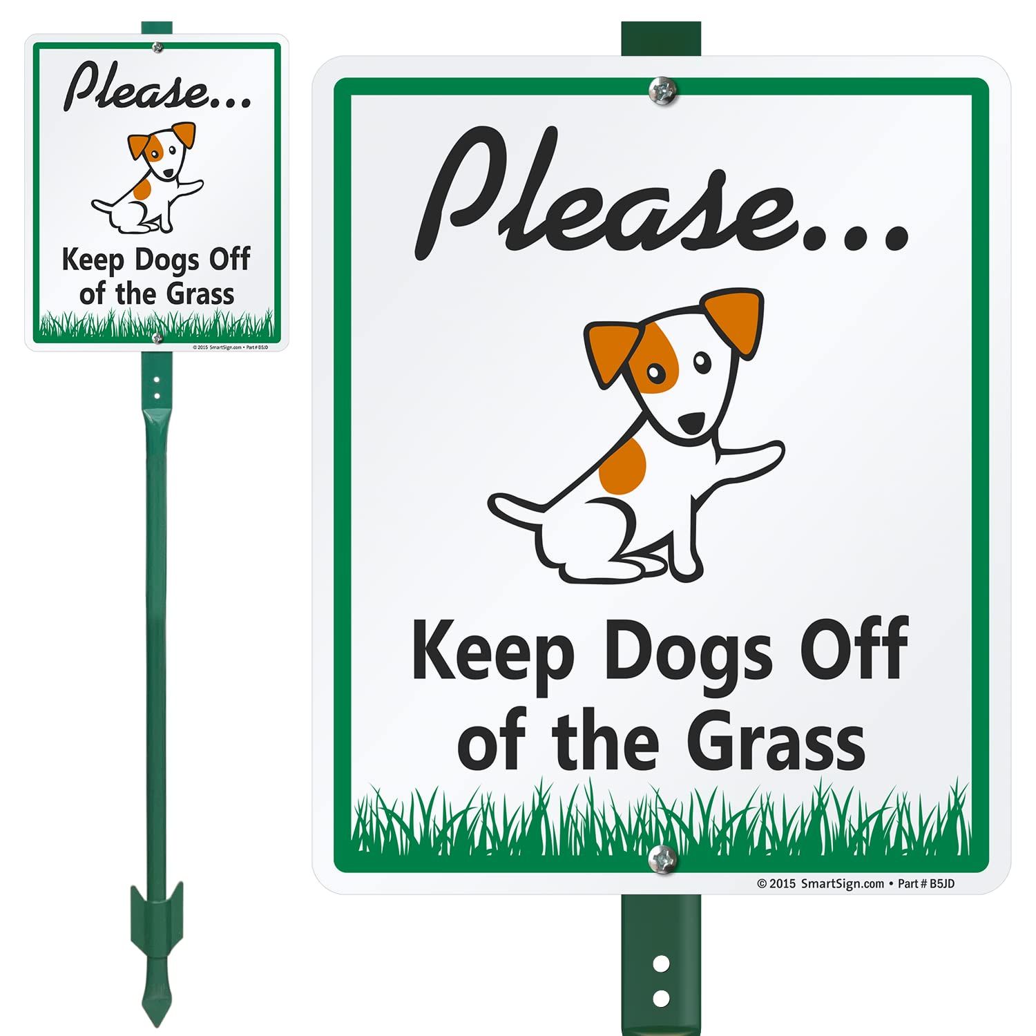 SmartSign 12 x 10 inch “Please Keep Dogs Off The Grass” LawnBoss Yard ...