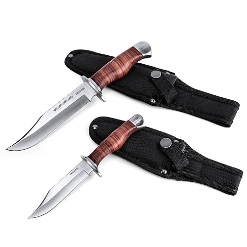 Swiss+Tech Fixed Blade Knife, 2-piece Bowie Knife with Sheath, Great ...