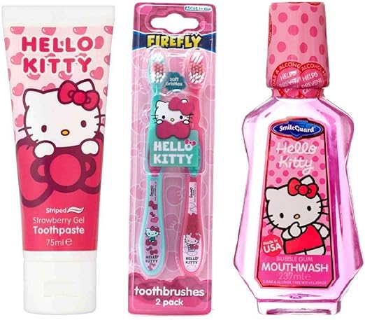 Hello Kitty Dental Care Gift Set Toothpaste Toothbrush & Mouthwash ...