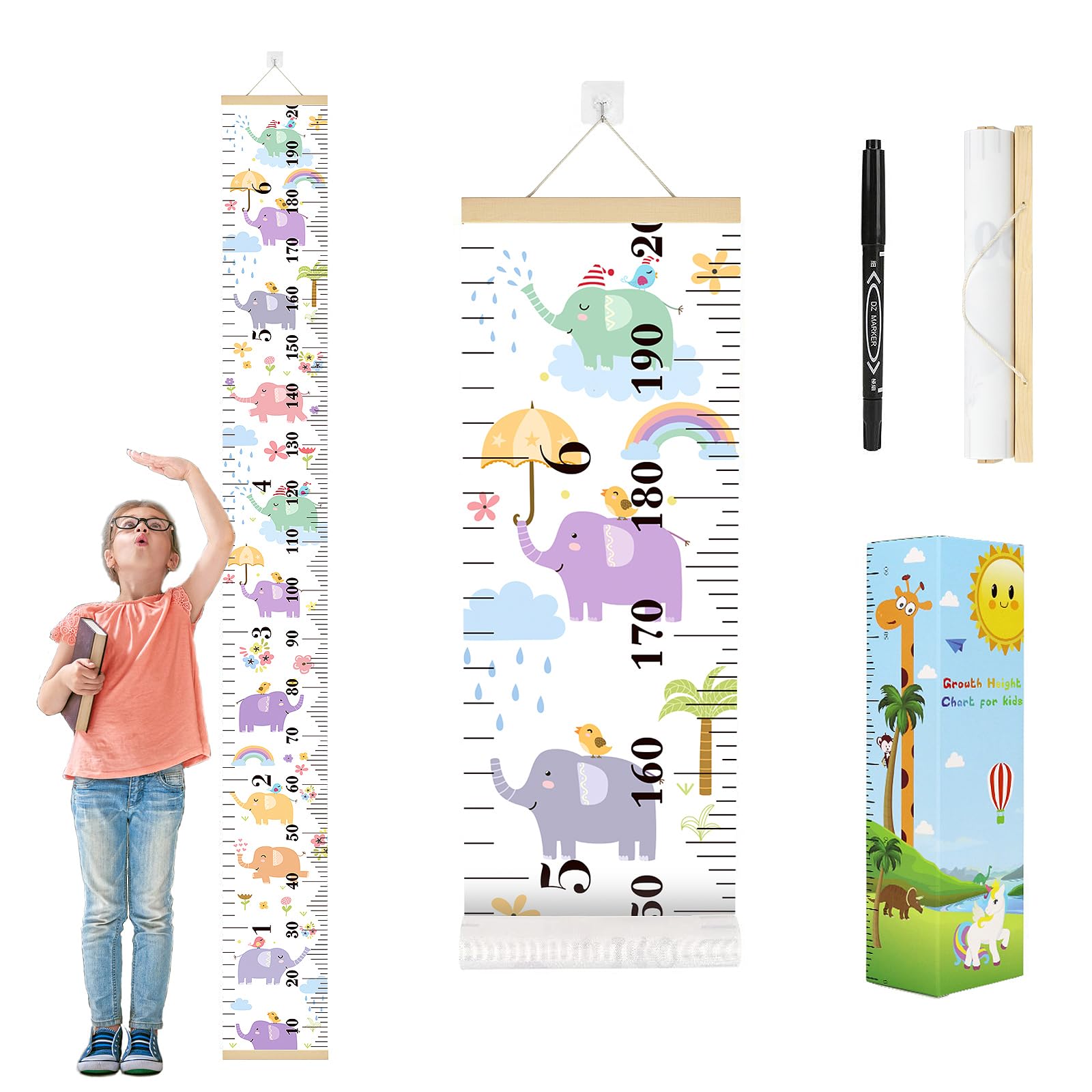 Smlper Growth Chart for Kids,Child Height Chart Ruler for Wall,Wood ...