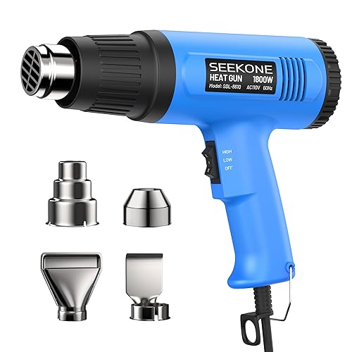 SEEKONE Heat Gun, 1800W Heavy Duty Hot Air Gun Kit Dual-temperature ...