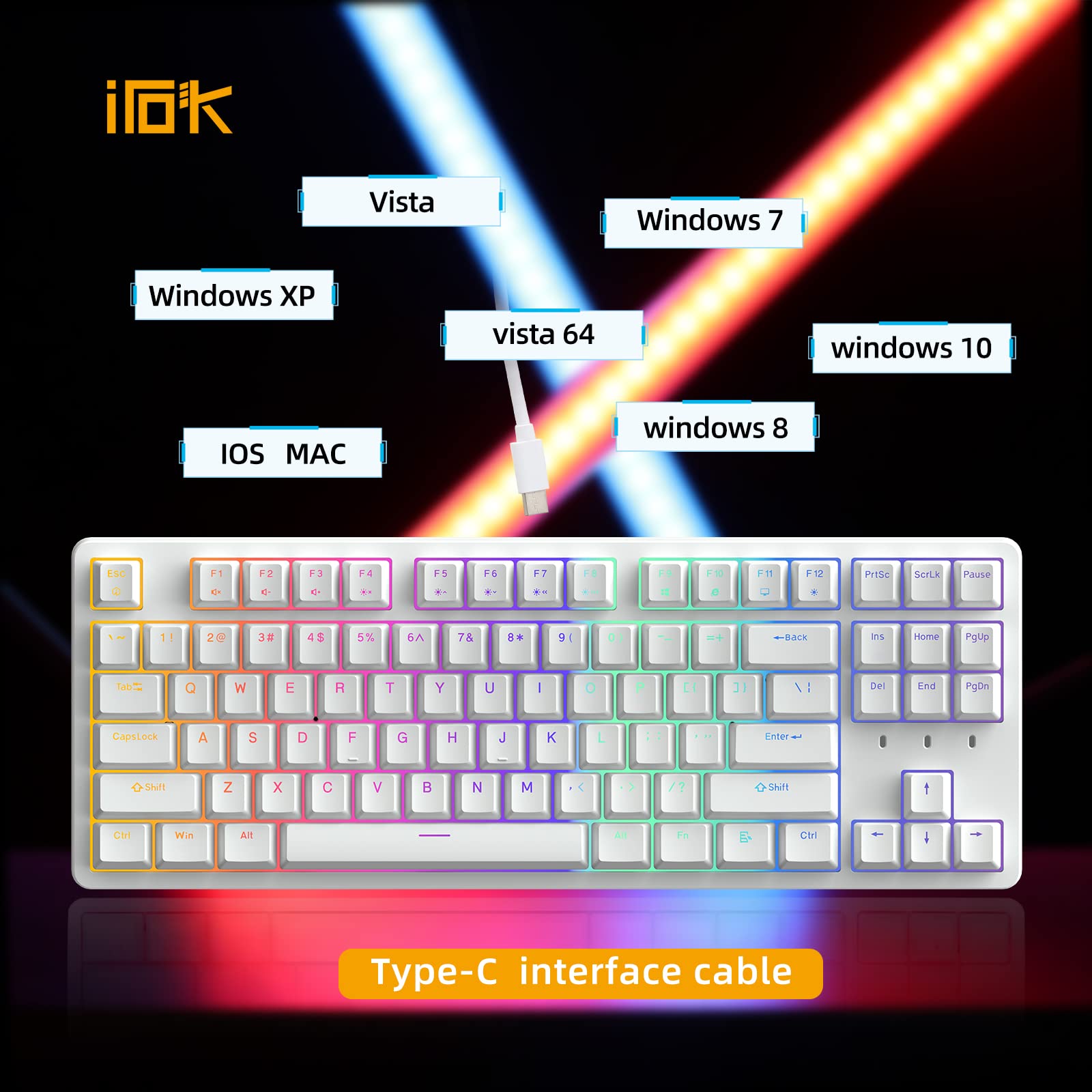 Mua IROK FE87/104 RGB Mechanical Keyboard, Hot Swappable Gaming ...