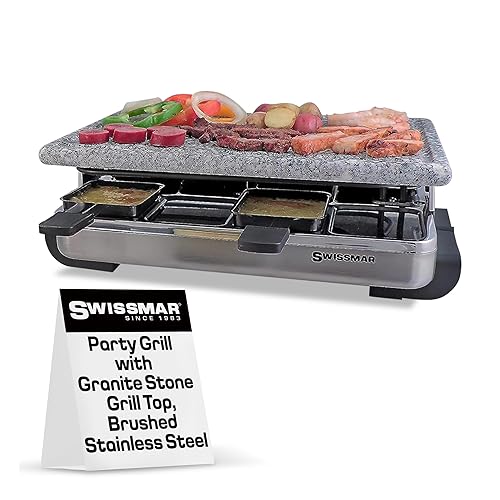 Swissmar Stelvio Raclette Party Grill with Granite Stone Non-Stick ...