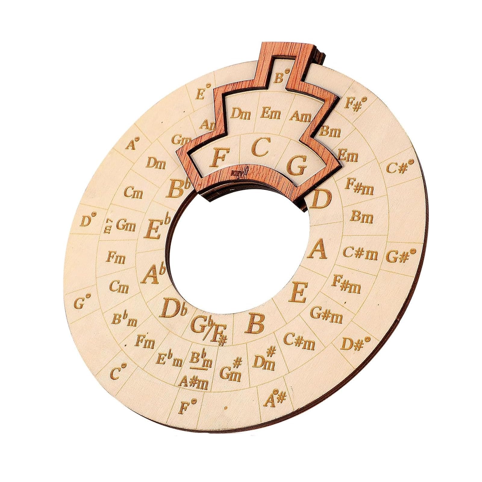 Wooden Melody Tool,4.7 IN Circle of Fifths Wheel Musical Educational ...