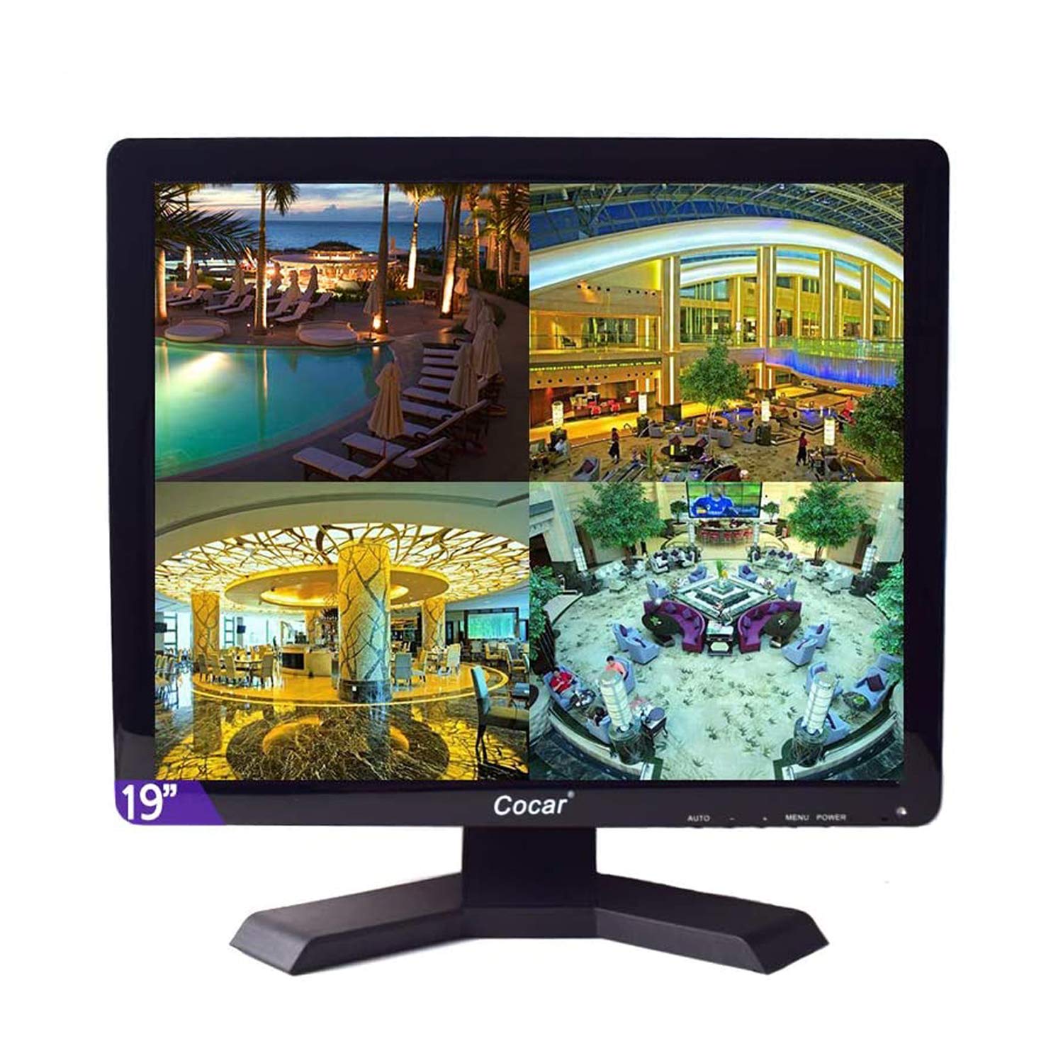 19 inch CCTV Security Monitor with BNC VGA HDMI AV Built-in Speaker 4:3 ...