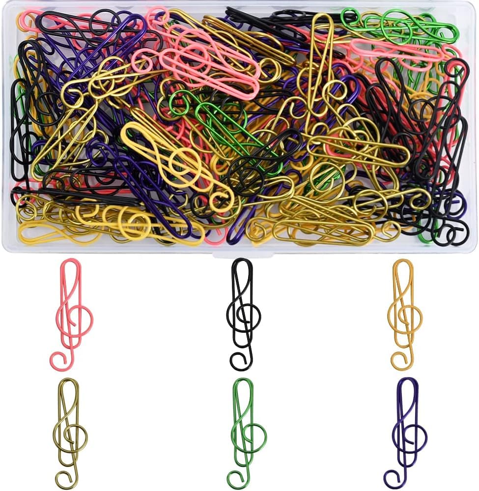 Mua 100Pcs Music Paper Clips 6 Colors, Cute Metal Musical Notes Shaped ...