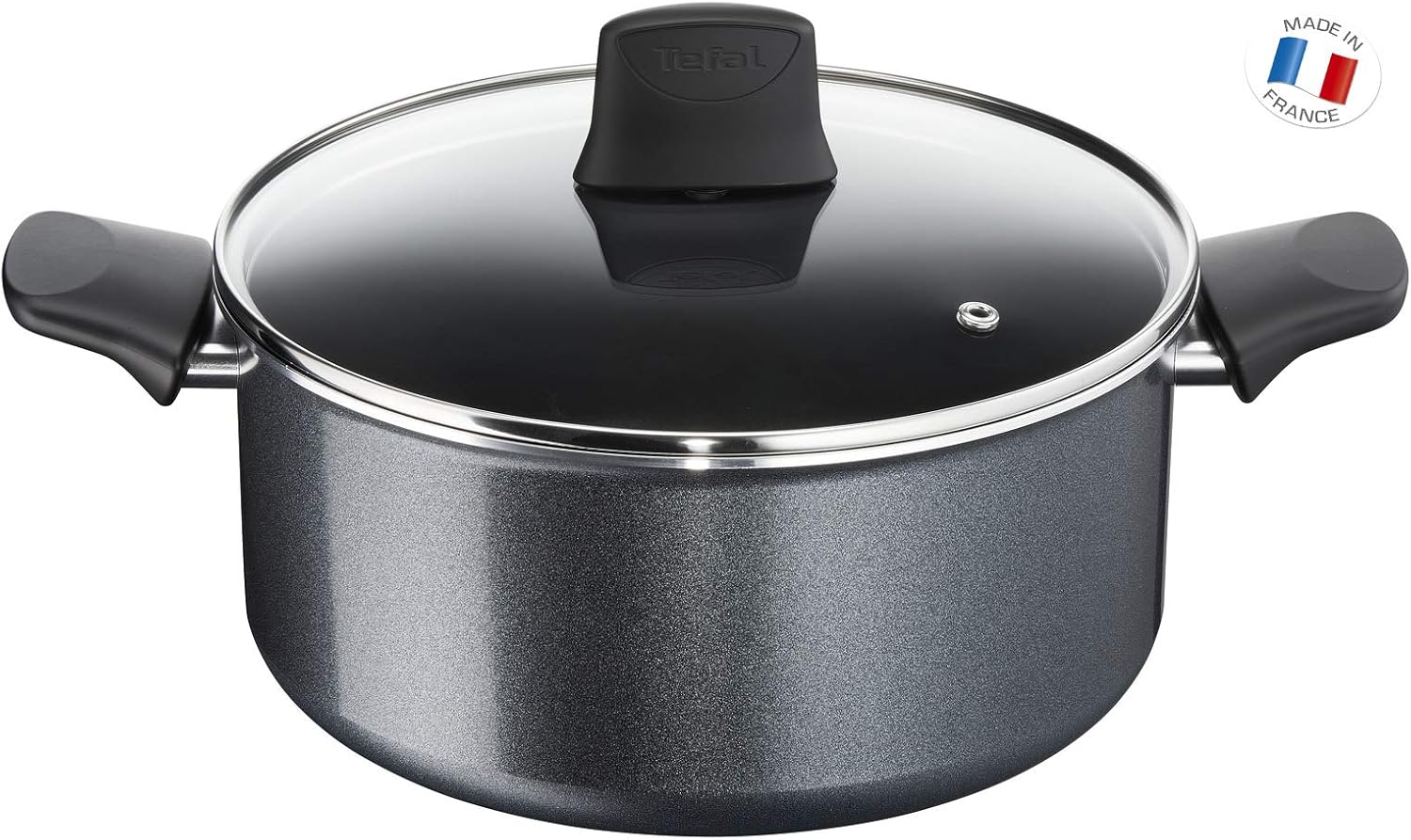 Tefal C3674602 Elégance Faitout + Couvercle, Aluminium, Noir, 24 cm: Amazon.fr: Cuisine & Maison
