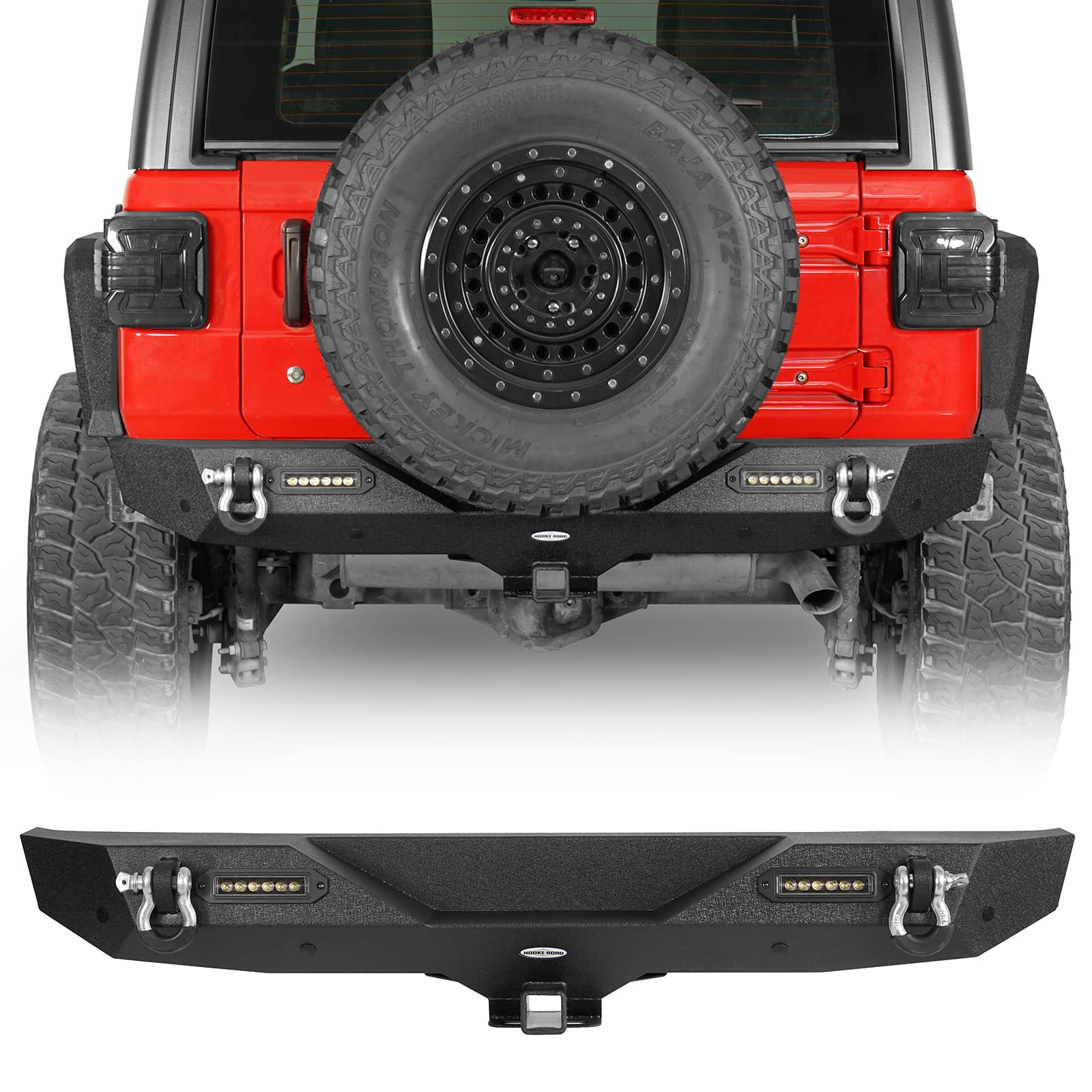 Mua Hooke Road JL Rear Bumper Offroad Steel Back Bumper w/Receiver ...