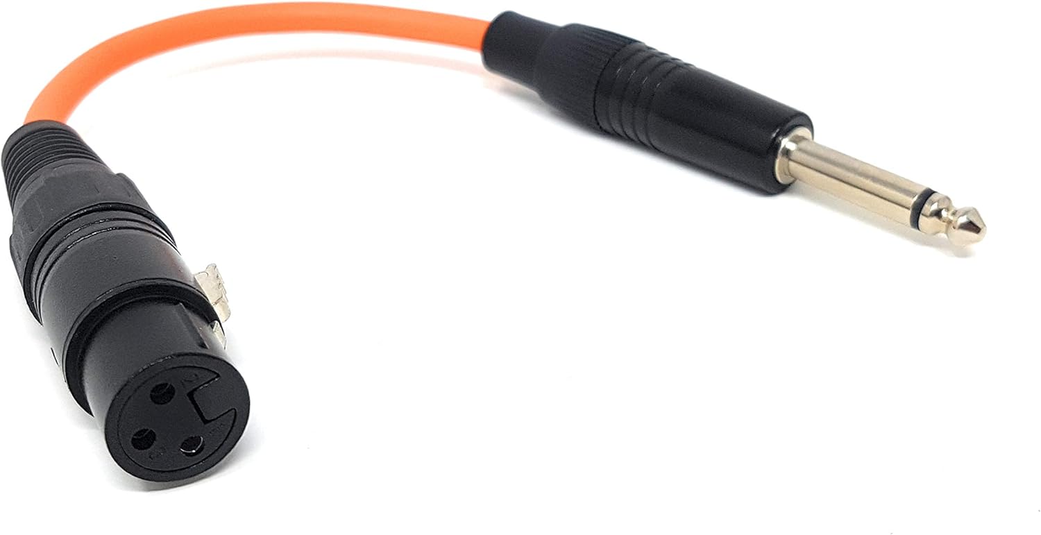 MainCore 20cm Short 6.35mm Mono Jack to XLR 3 Pin Socket Female Audio ...