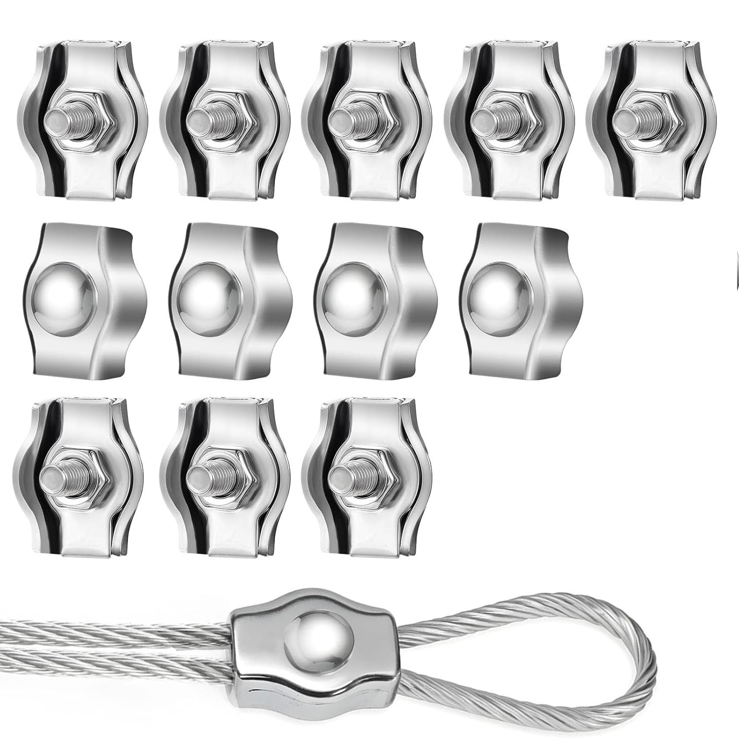 Mua Wire Rope Clamp M4, 12 Pieces M4 Wire Rope Clamp, 4 mm Clamp ...