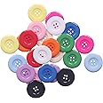 Amazon.com : YAKA 50Pcs 1.5inch(38mm) Sewing Resin Buttons Round Shape 4 Holes Craft Buttons for ...