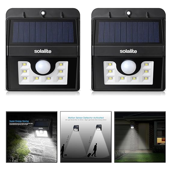 Solalite® TWIN PACK 8 LED Security Garden Solar light, 3-in-1 Solar ...