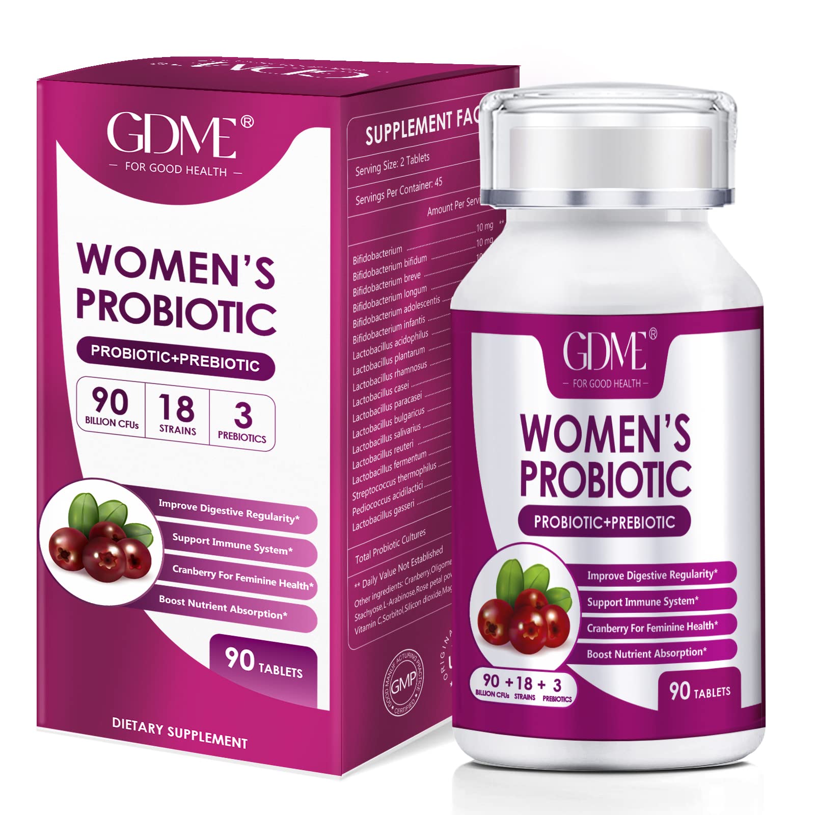 Mua Women's Probiotics, 90 Tablets 90 Billion CFU 18 Strains, Contains ...
