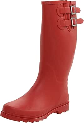 Amazon.com | Chooka Women's Herringbone Dual Buckle Rain Boot | Mid-Calf