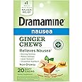 Amazon.com: Dramamine Ginger Chews, Relieves Nausea, Lemon Honey Ginger ...