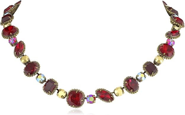 Amazon.com: Sorrelli "Ruby Cocktail" Decorative Edge Swarovski Red and ...