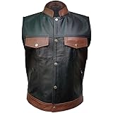 Mens Pure Black Alligator Crocodile Print Premium Leather Waistcoat Motorcycle Bikers Vest ...