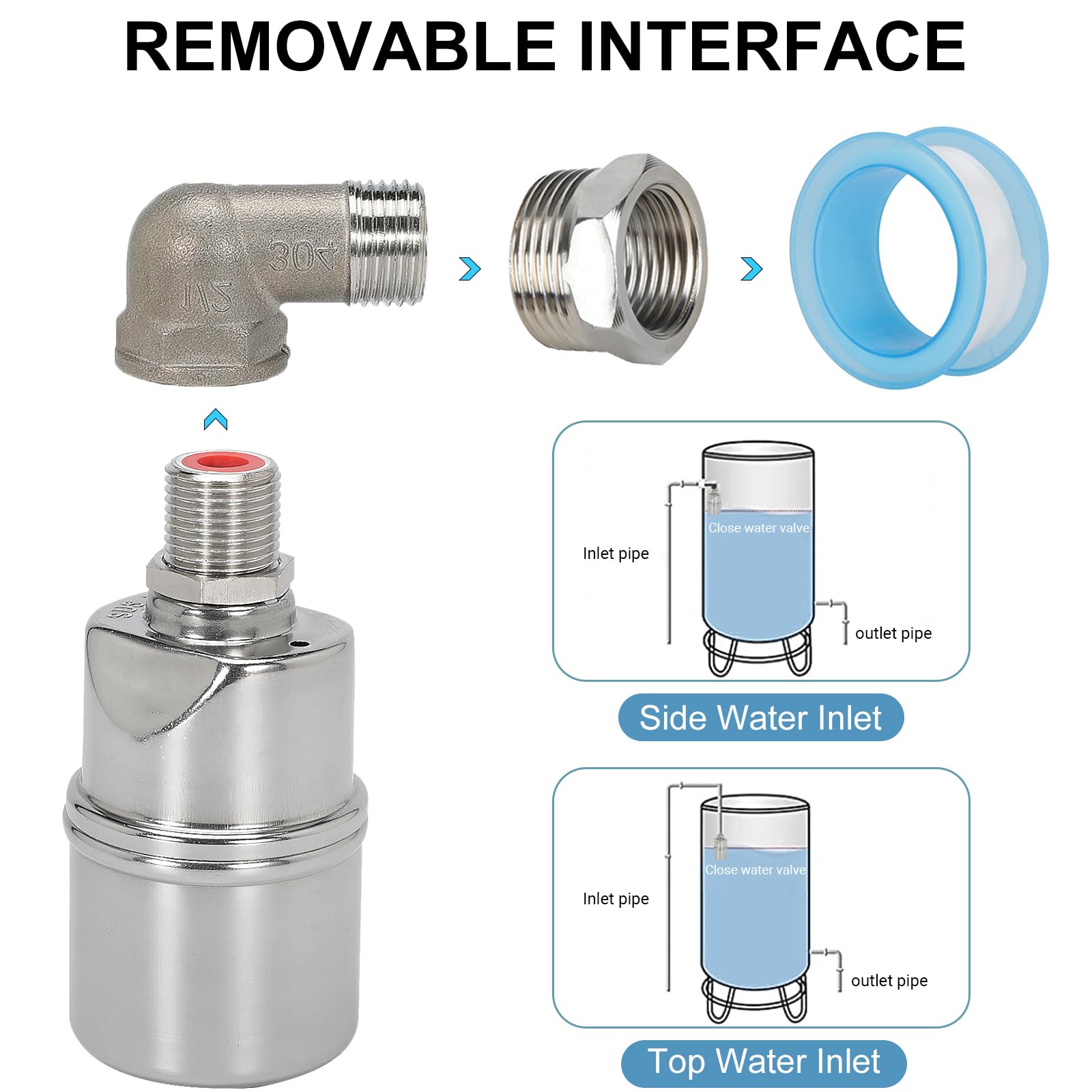 Mua 1/2" Float Ball Valve, 304 Stainless Steel Fully Completely ...