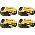 Amazon.com: 4-Pack Upgraded 8000mAh Replace for Dewalt 20V Max Battery Compatible with Dewalt ...