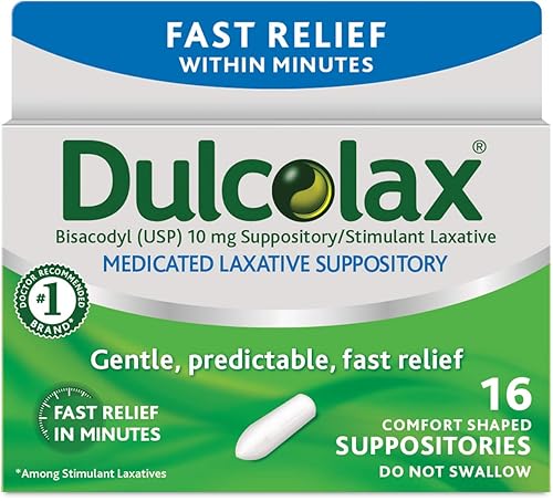 Dulcolax Stimulant Laxative Medicated Suppositories 16ct Fast Relief ...