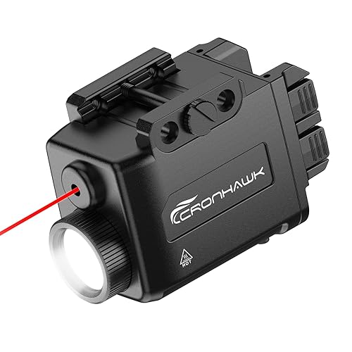 CRONHAWK Pistol Light Red Laser Combo Rechargeable, 700 Lumen Red Beam ...