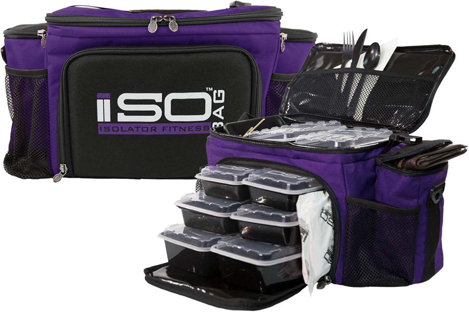 Amazon.com: Meal Prep Lunch Box ISOBAG - Large Insulated 6 Meal Prep ...