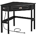 Amazon.com: Yaheetech L Shaped Computer Desk Corner Table with Charging ...