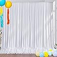 Amazon.com: Htper 10ft x 10ft White Backdrop Curtain Panels for Parties ...